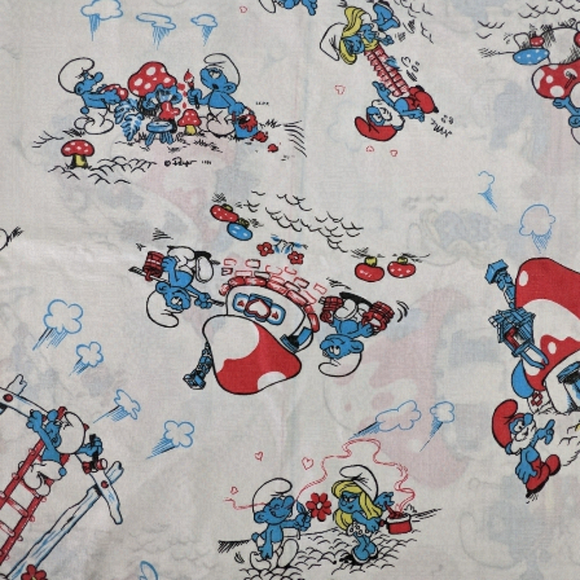 Esmond | Bedding | Smurfs Esmond Twin Flat Sheet Fabric Smurfette Red ...